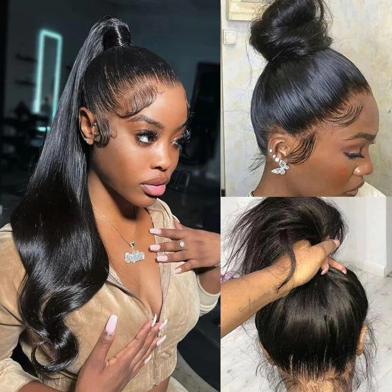 Invisible Drawstring Straps Fitted Glueless 360 Lace Wig Silky Straight ...