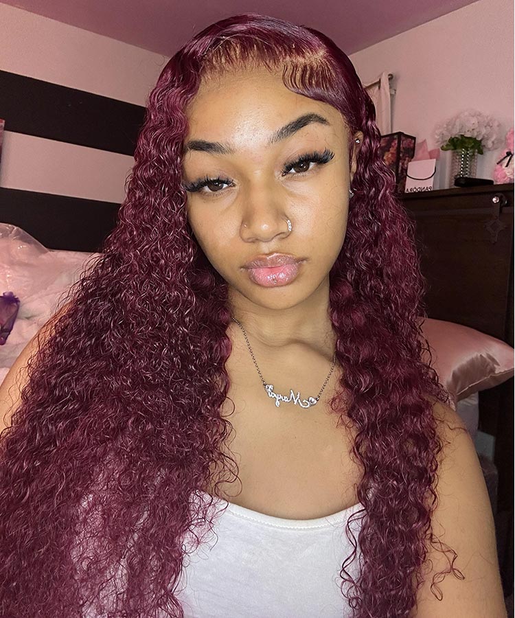 Burgundy Wig Human Hair, 99j Lace Front Wigs, Burgundy Bob Wigs – karlami