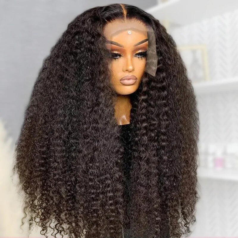 13x4 Lace Front Wig Transparent Deep Wave Wig Human Hair Natural Color ...
