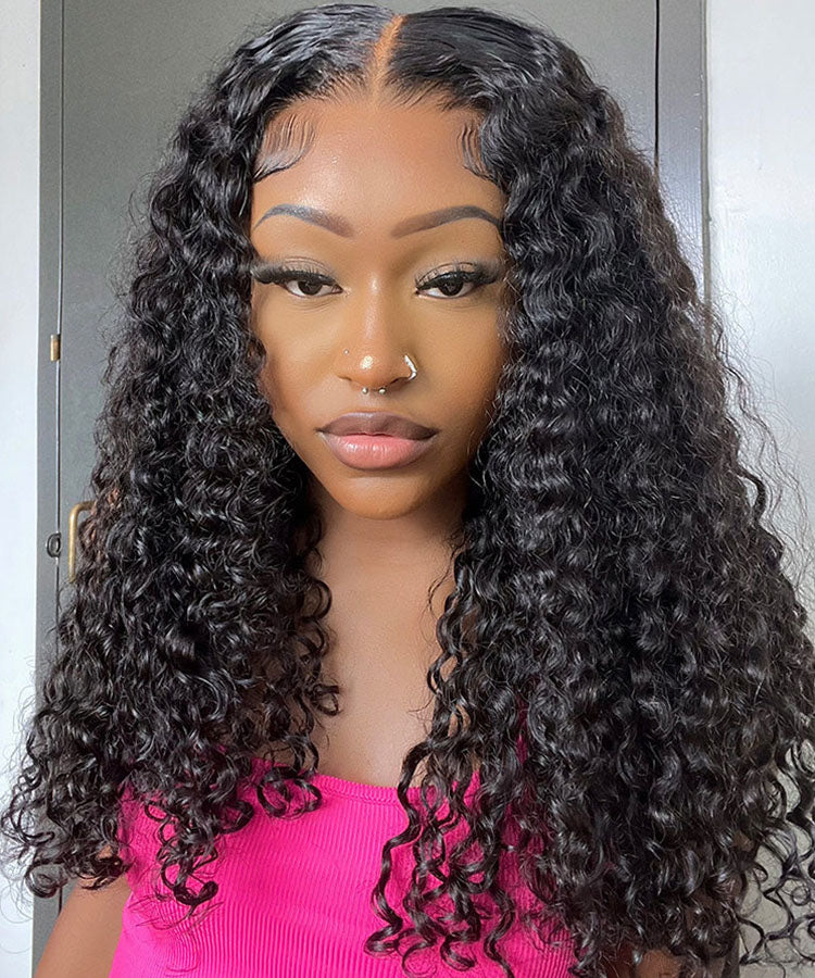 Put on And Go Water Wave Glueless Lace Closure Wigs With Pre Bleached ...