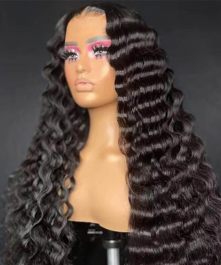 Loose Deep Wave Upgrade 13x4 Lace Frontal Wigs Pre Plucked With Baby ...