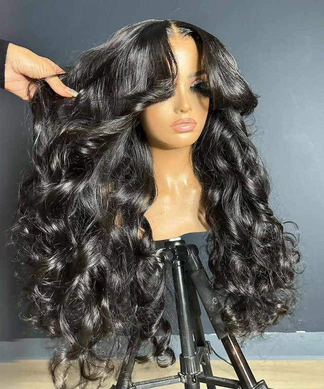 Full Ocean Wave Human Hair Wigs 8x6 13x4 Lace Front Glueless Nature Wa ...